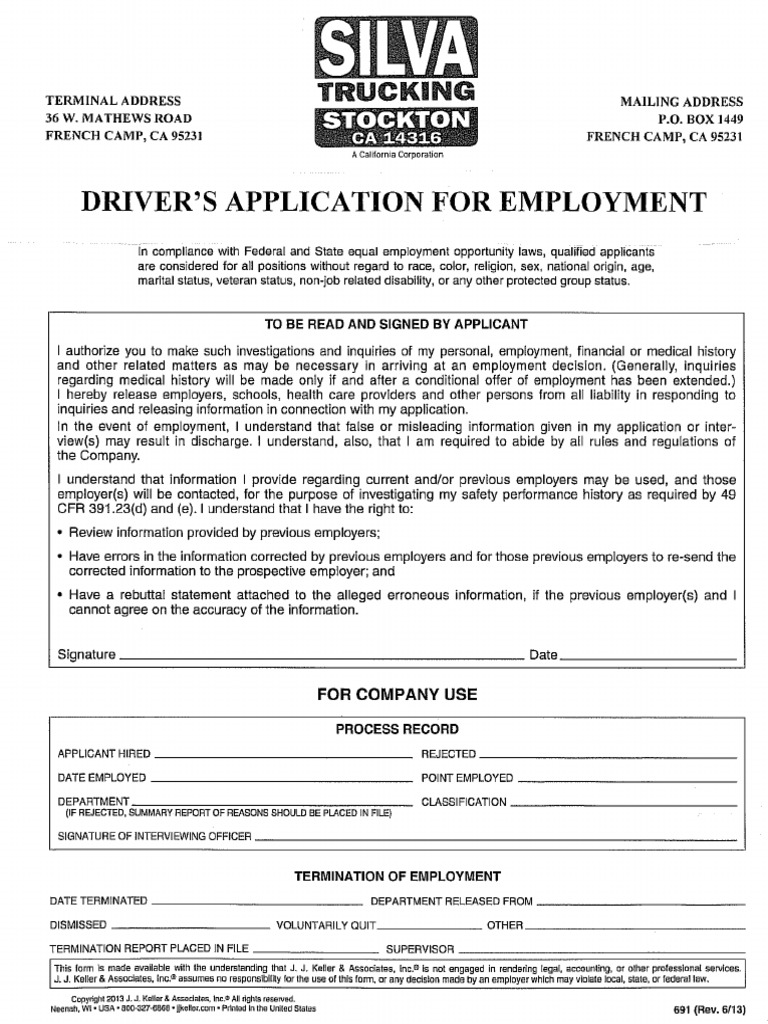 Silva Drivers Application | PDF