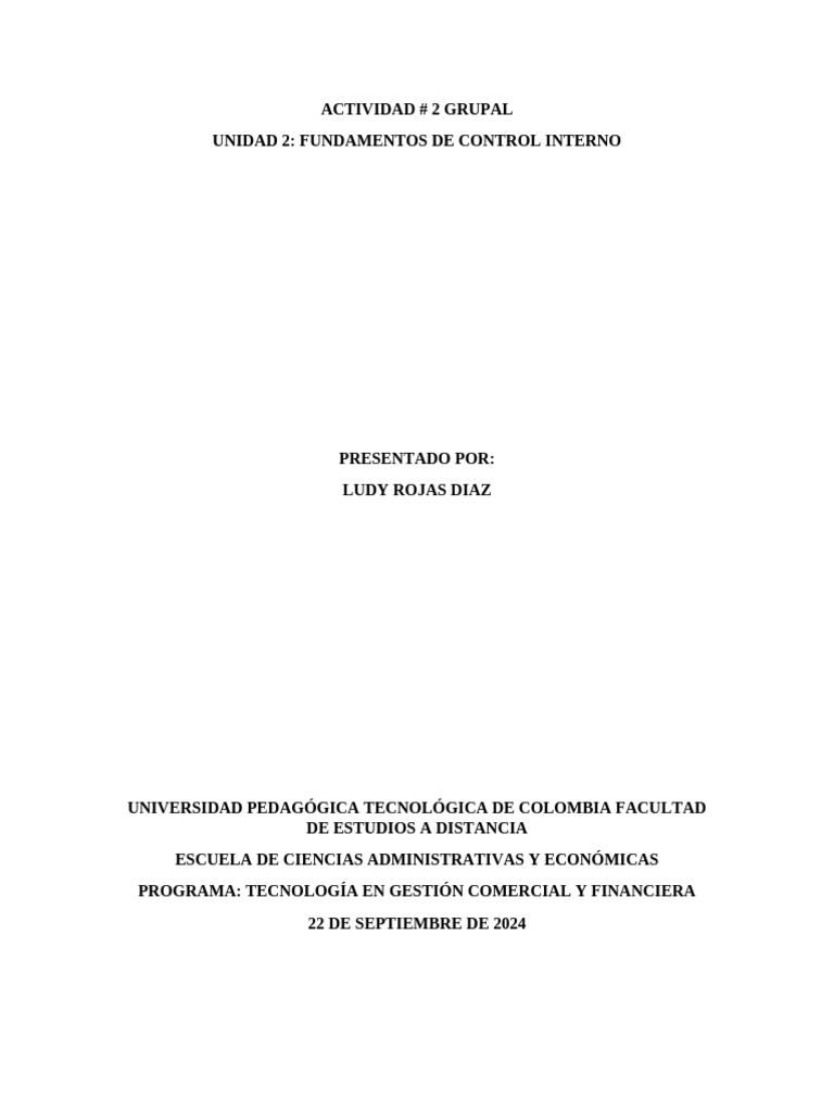 ACTIVIDAD #2 Grupal | PDF | Auditoría | Business