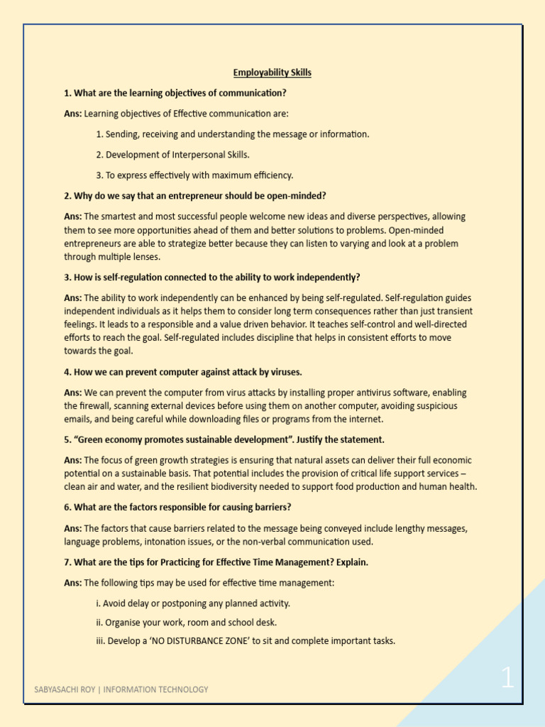 Employability Skills | PDF