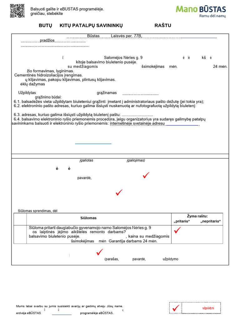 95 1-Os Balsavimo Biuletenis Plyteles | PDF