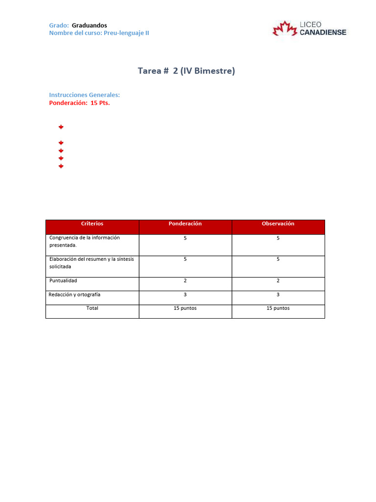 Tarea 2 Preulenguaje Cuarta Unidad | PDF