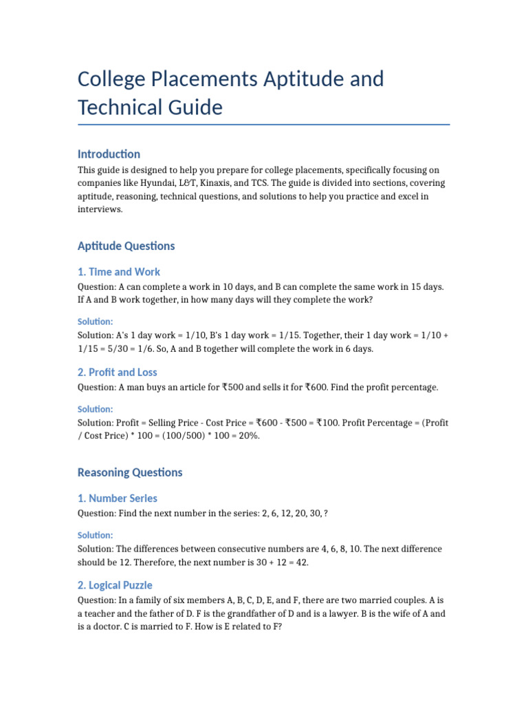 College Placements Guide | PDF