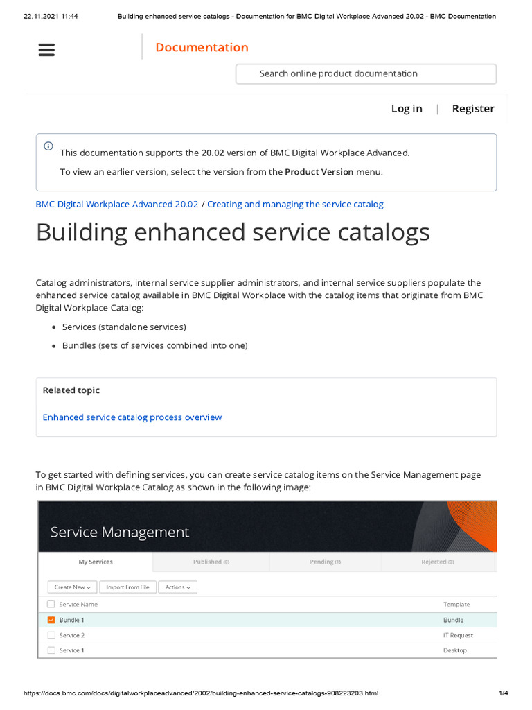 Building Enhanced Service Catalogs - Documentation For BMC Digital Workplace Advanced 20.02 ...