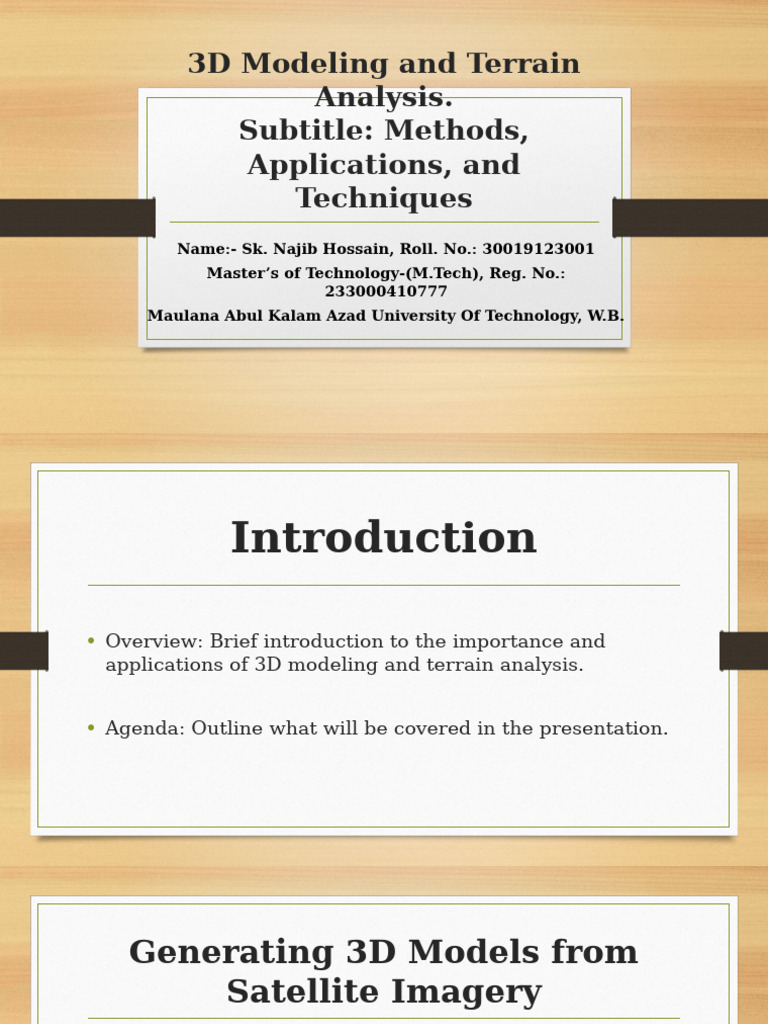 3D Modeling and Terrain Analysis 2024 | PDF | Lidar | Technology ...