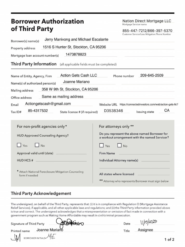 Authorization - Form 2 | PDF