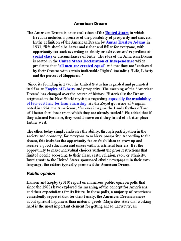 Understanding the American Dream | PDF | American Dream