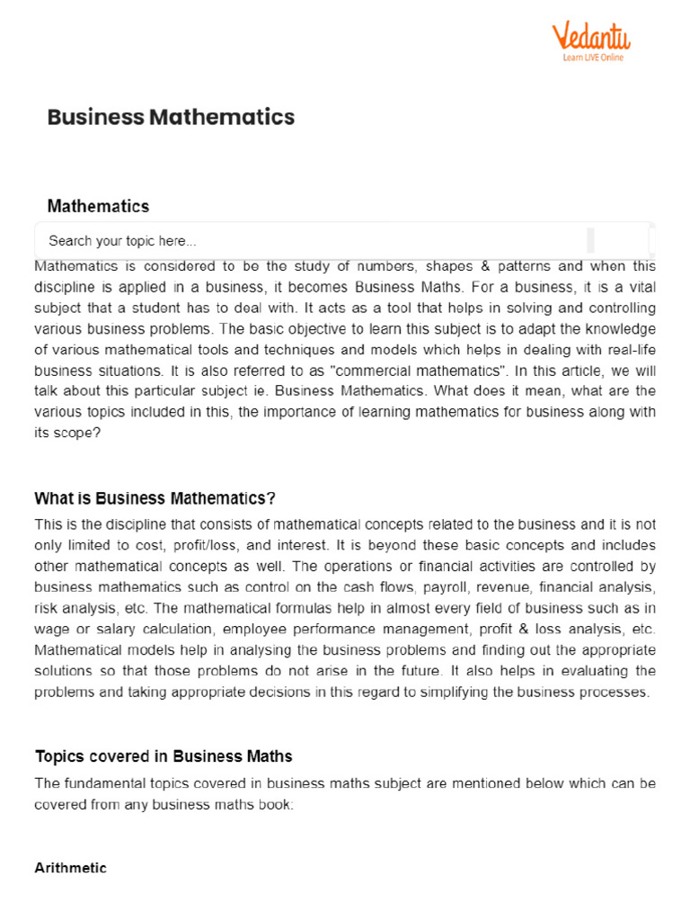 Business Mathematics | PDF