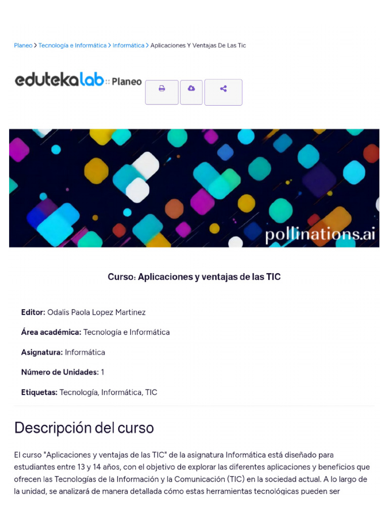 Aplicaciones Y Ventajas de Las Tic | PDF