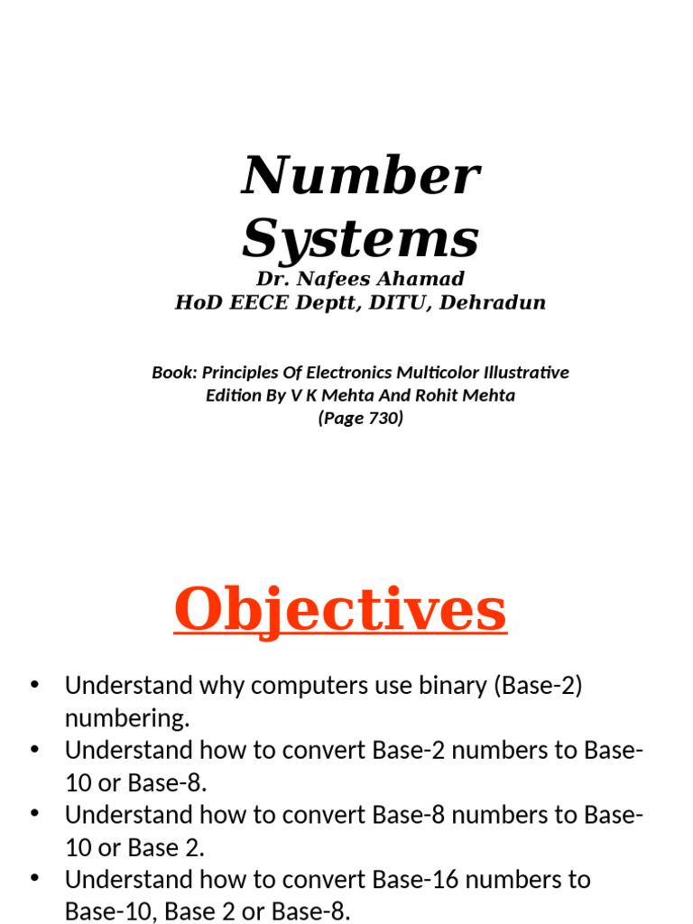 1 Binary and Decimal Number Systems | PDF