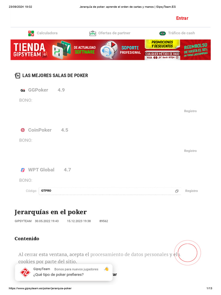 Jerarquía de Poker - Aprende El Orden de Cartas y Manos - GipsyTeam ...