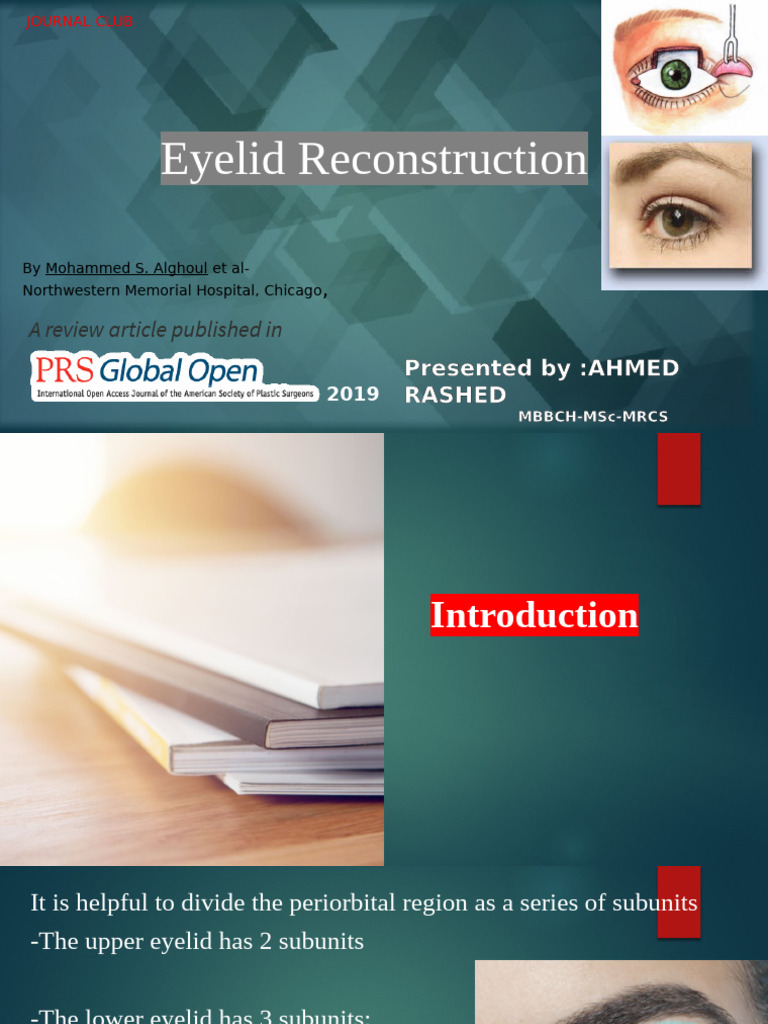 Eye Lid Reconstruction | PDF | Medical Specialties | Medical Procedures