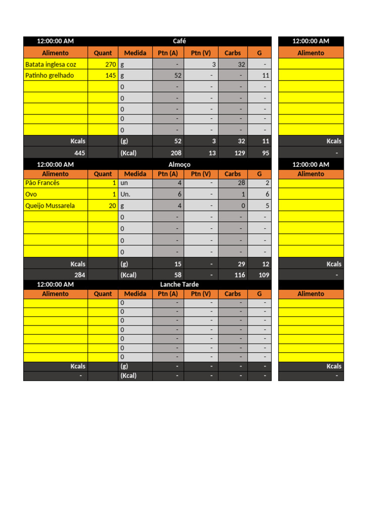 Planilha Thiago | PDF