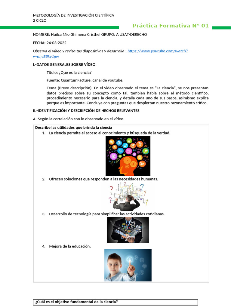 Práctica Formativa N°01 | PDF