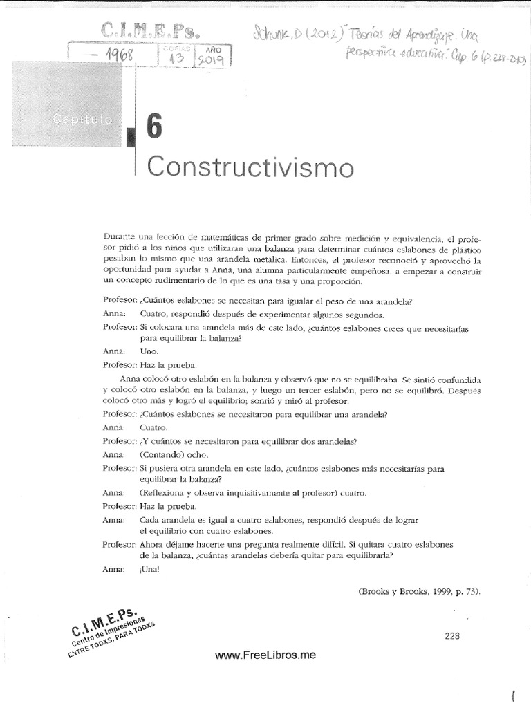 1968 Schunk Constructivismo Capitulo 6 | PDF