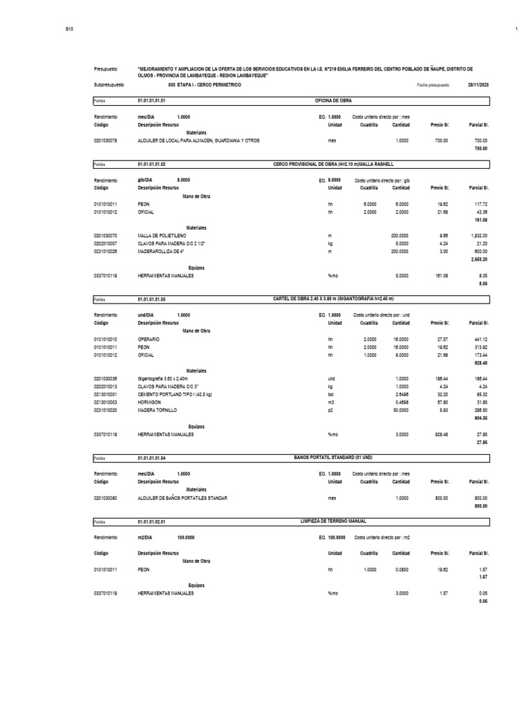 Analisis+de+precios 20240815 121310 493 | PDF