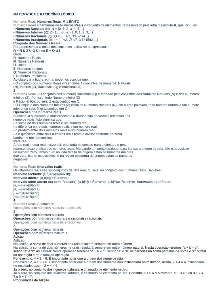 MATEMÁTICA E RACIOCÍNIO LÓGICO | PDF