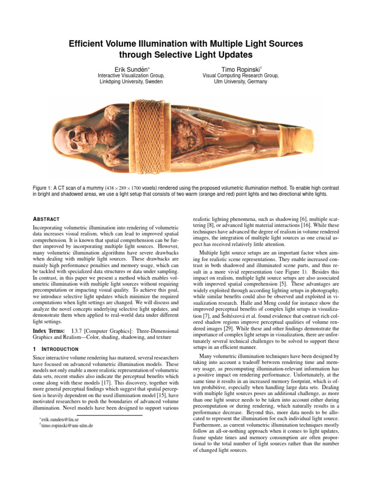 Efficient Volume Illumination With Multiple Light Sources Through ...
