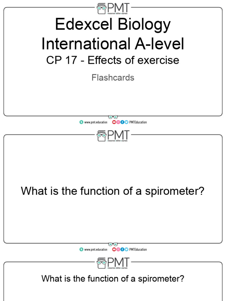 Flashcards - CP 17 Effects of Exercise - Edexcel Biology International ...