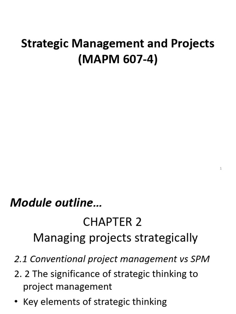 Strategic Management in Project Planning | PDF | Project Management ...