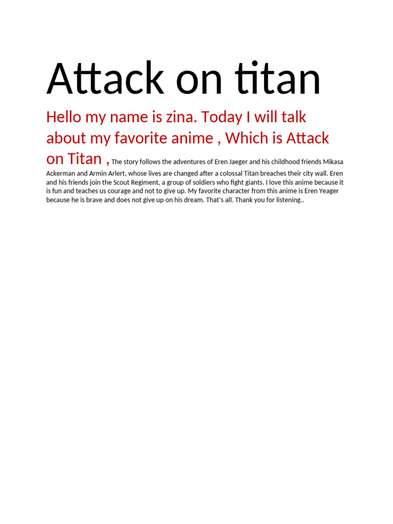 Attack On Titan | PDF