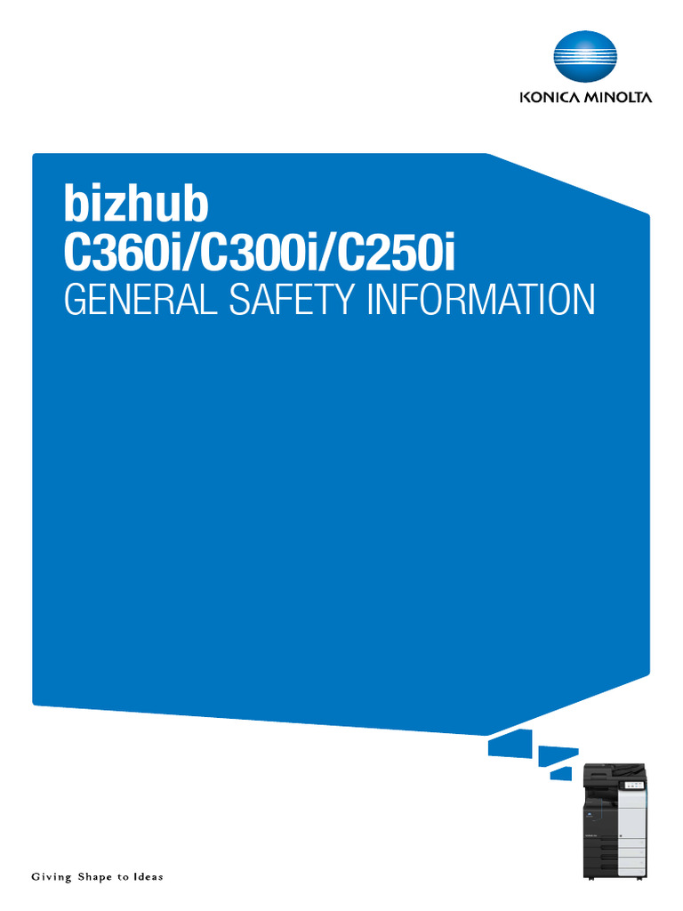 Bizhub C360i C300i C250i - General Safety Info - en - 1 1 0 | PDF
