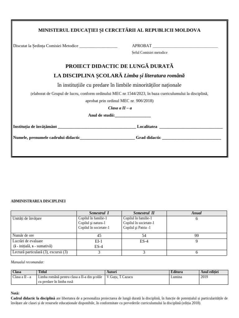 Pld Model Clasa 2 | PDF