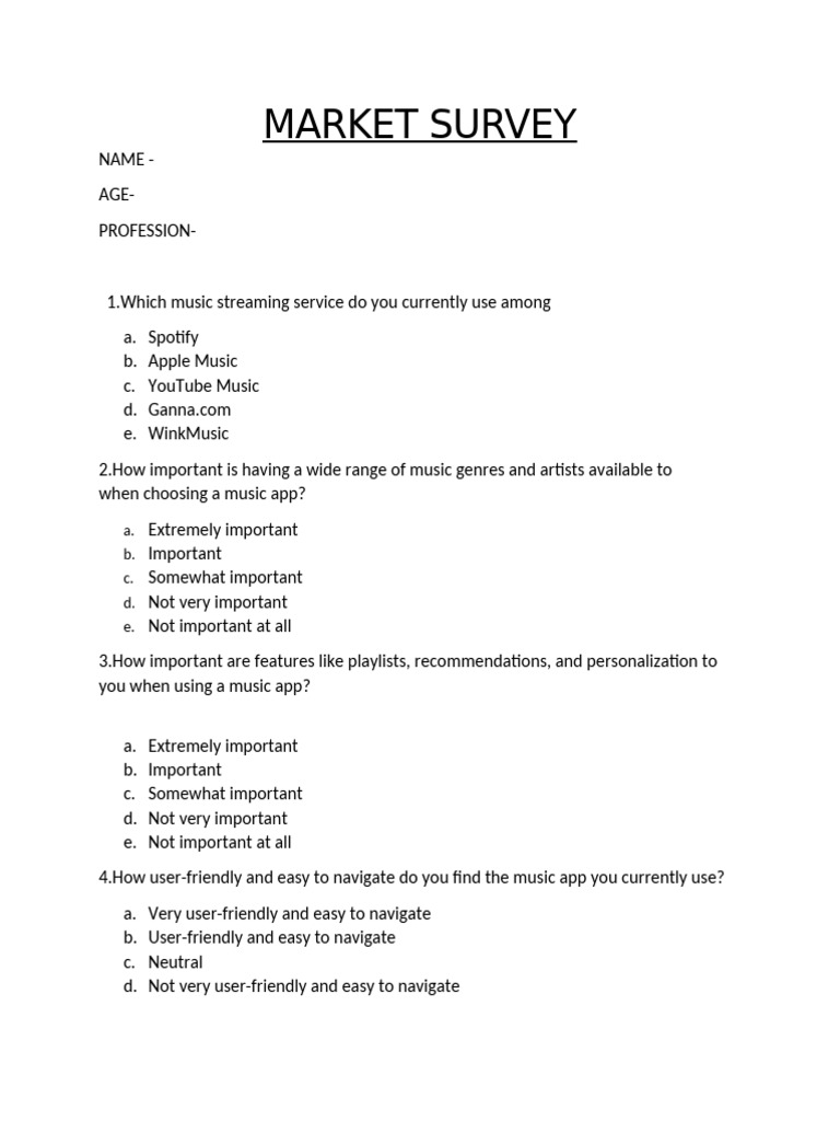 Market Survey | PDF