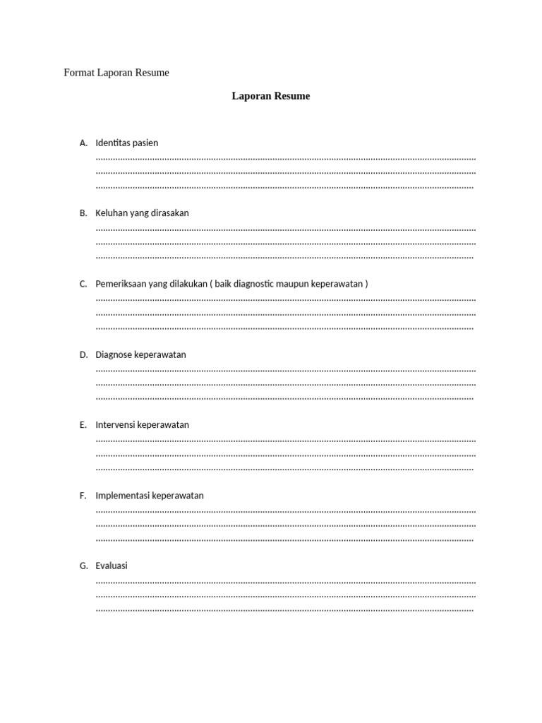 Format Laporan Resume | PDF