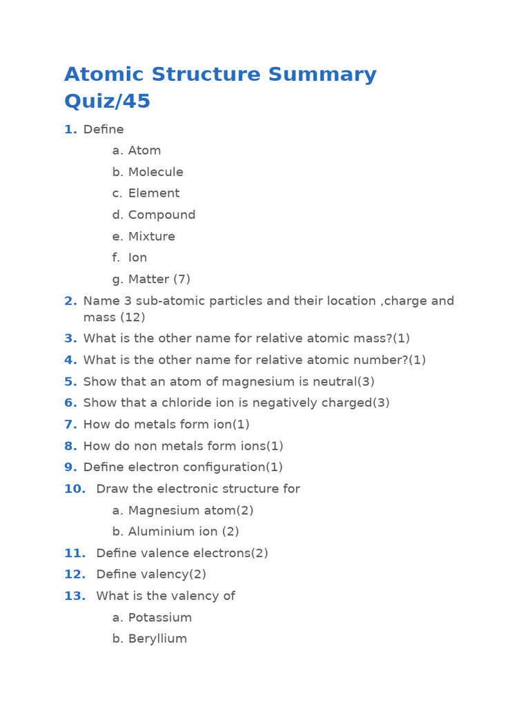 Atomic Structure | PDF