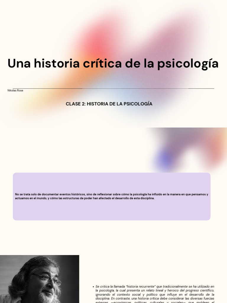 Una Historia Crítica de La Psicología Nikolas Rose | PDF | Sicología ...