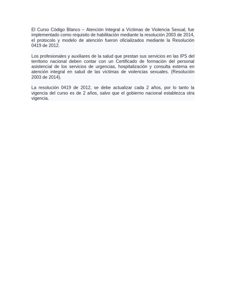 El Curso Código Blanco | PDF