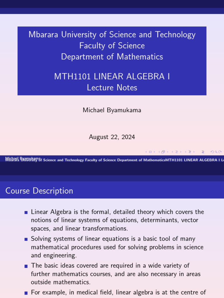 Linear Algebra (3) - 1 | PDF