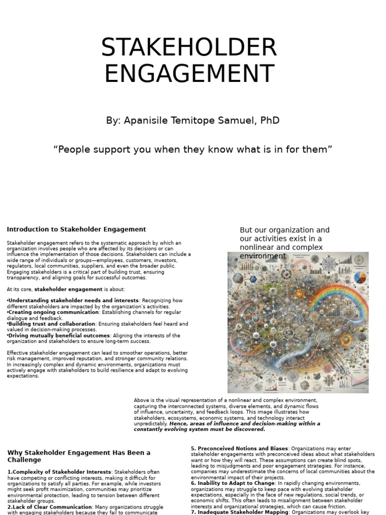 Stakeholder Engagement | PDF