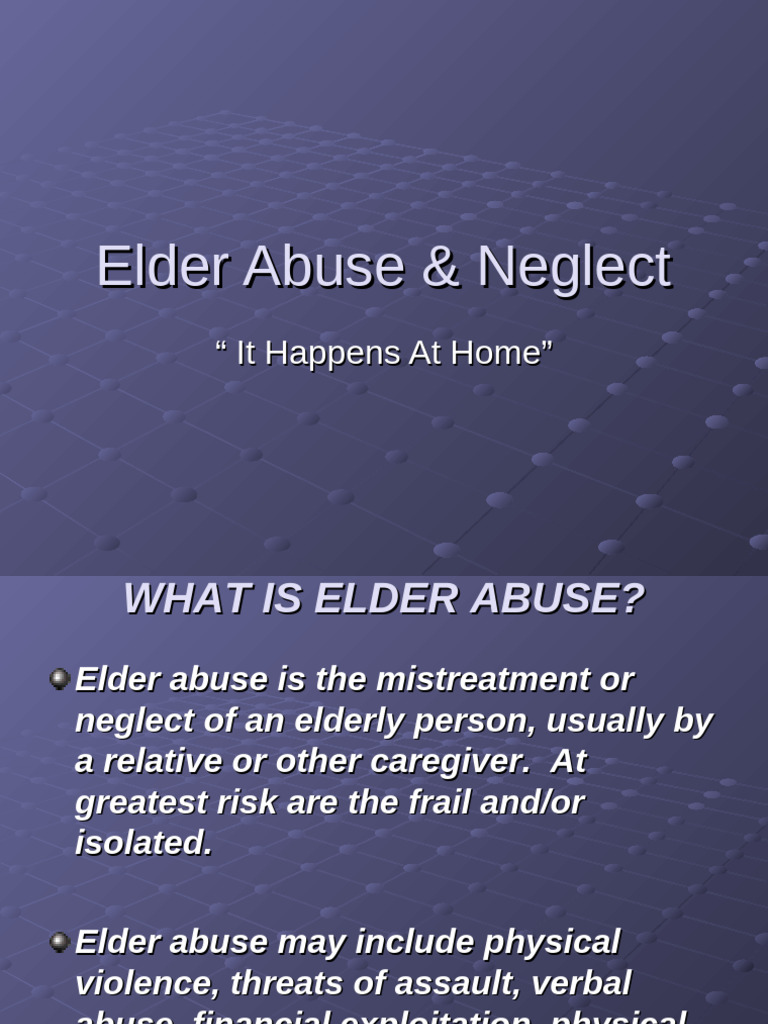 Elder Abuse Neglect | PDF