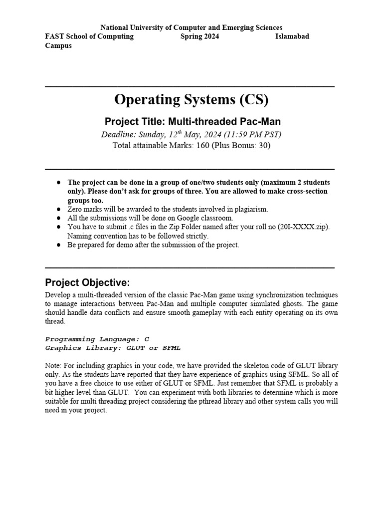 OS Project 2024 | PDF