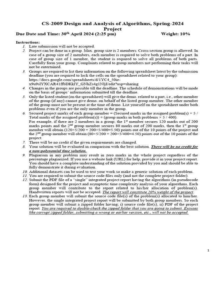 Project-Algo-Spr-2024 | PDF