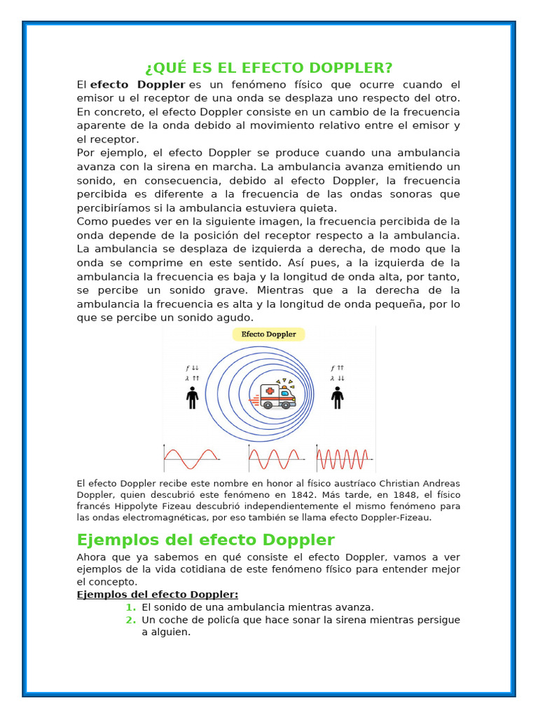 Qué Es El Efecto Doppler | PDF