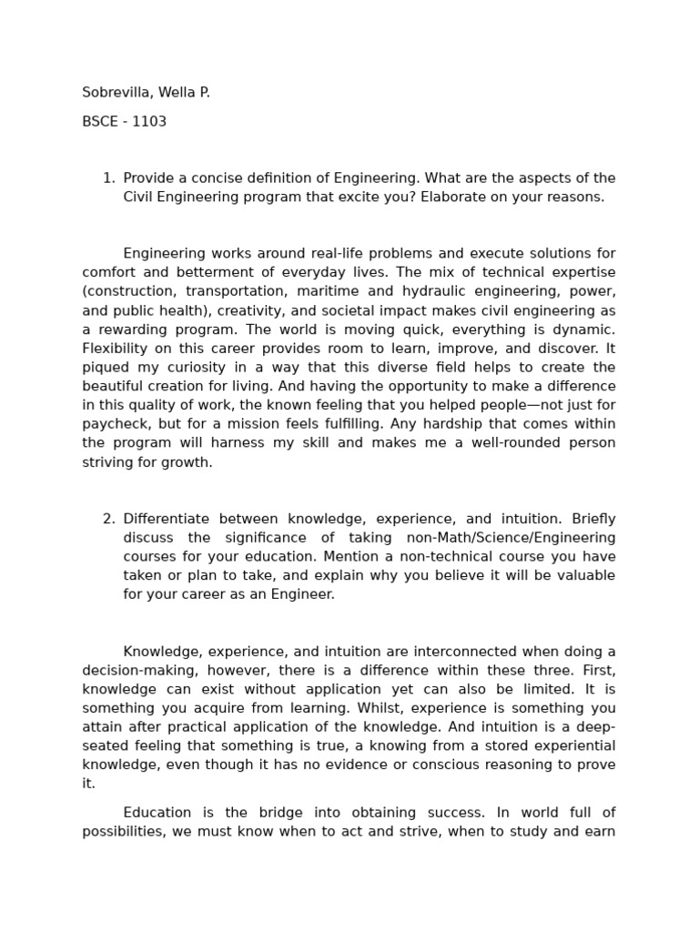 Intro To Engineering Wps | PDF