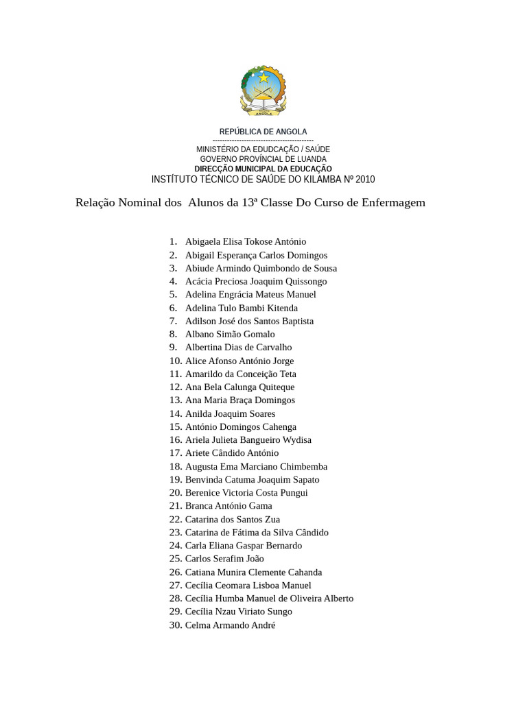 Para Zeferino Relação Nominal | PDF