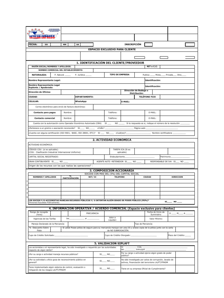 Git-Fr-13 Formato Unico de Creación y Vinculación de Clientes y ... Git-Fr-13 Formato Unico de Creación y Vinculación de Clientes y ...