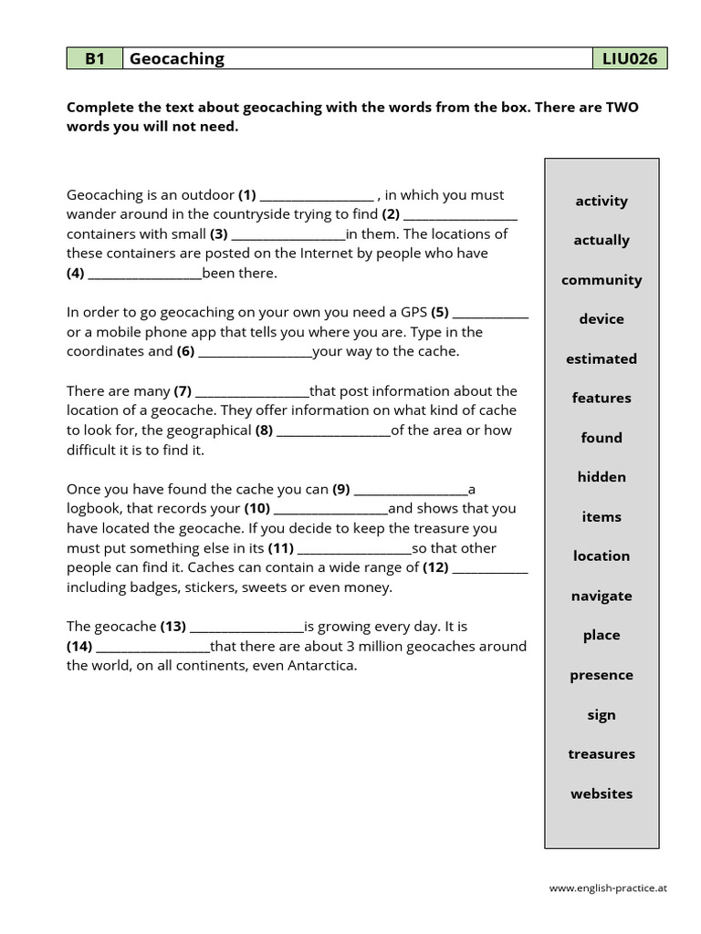Geocaching Word Box | PDF