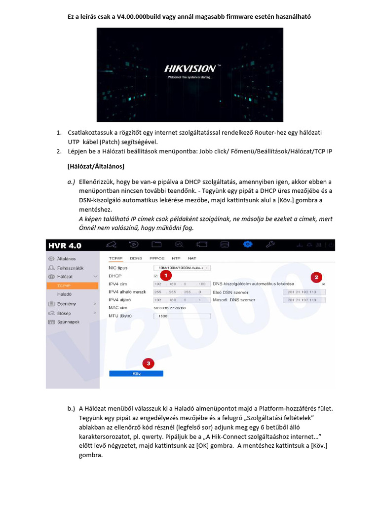 Hikvision DVR Hikconnect Beallitas v4 | PDF