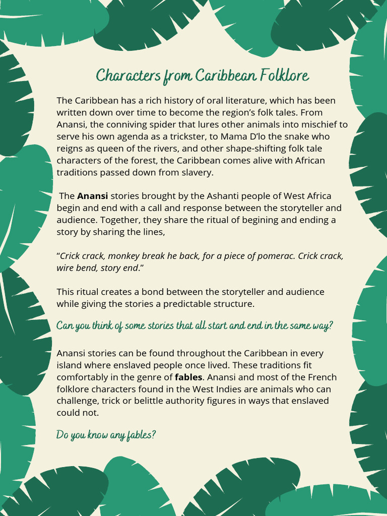 Characters From Caribbean Folklore | PDF
