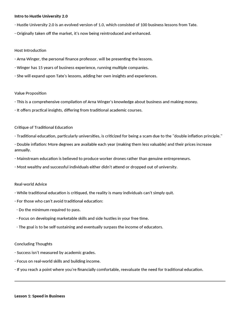 Tate Business Rules notes | PDF