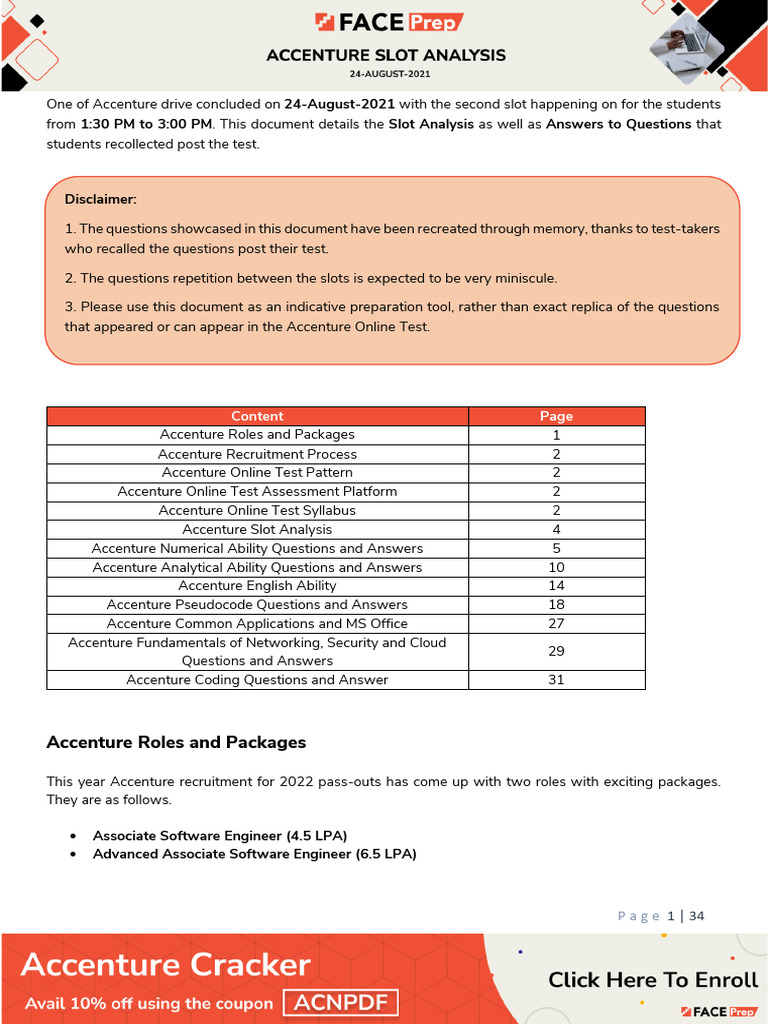 Accenture Pattern Questions | PDF