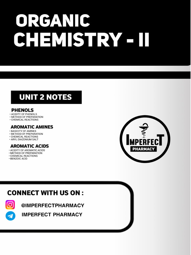 UNIT 2 Pharmaceutical Organic Chemistry II Imperfect Pharmacy | PDF