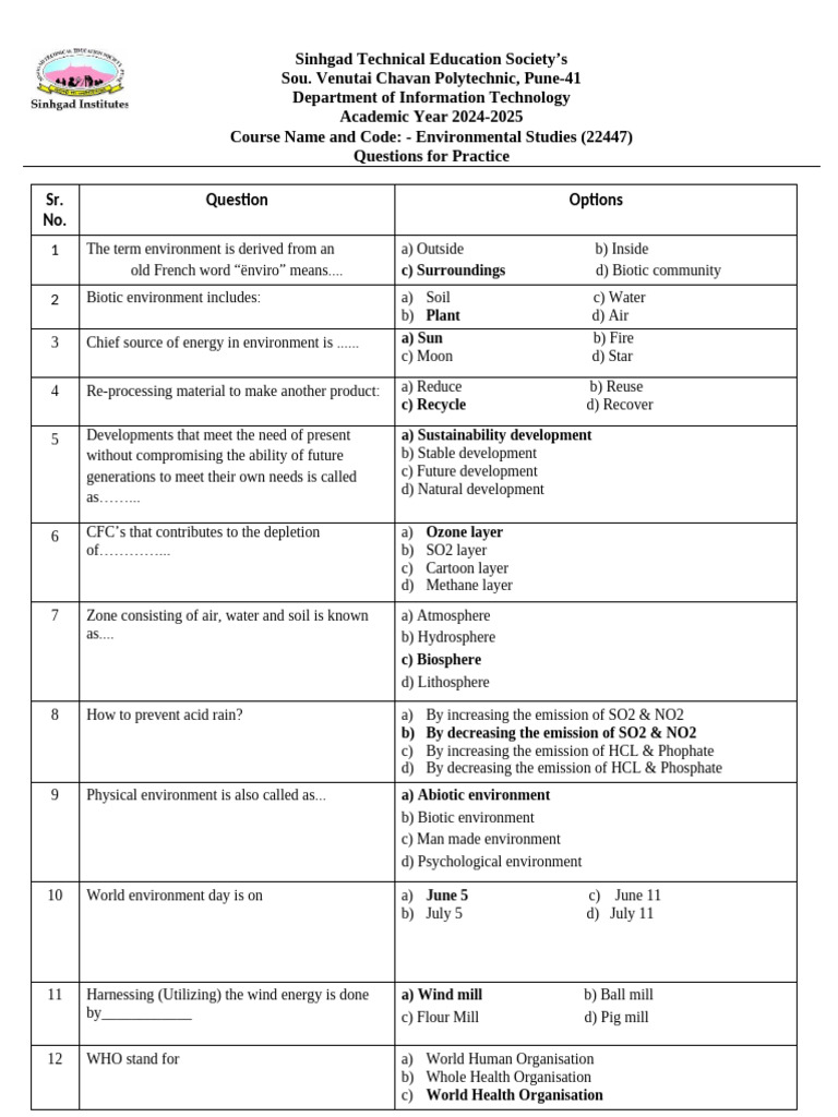 EST - CT1 (24-25) - Q. For Practice | PDF