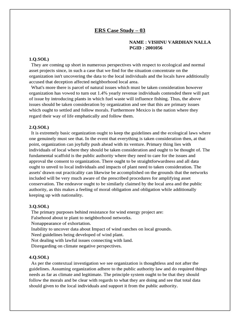 ERS Case Study | PDF