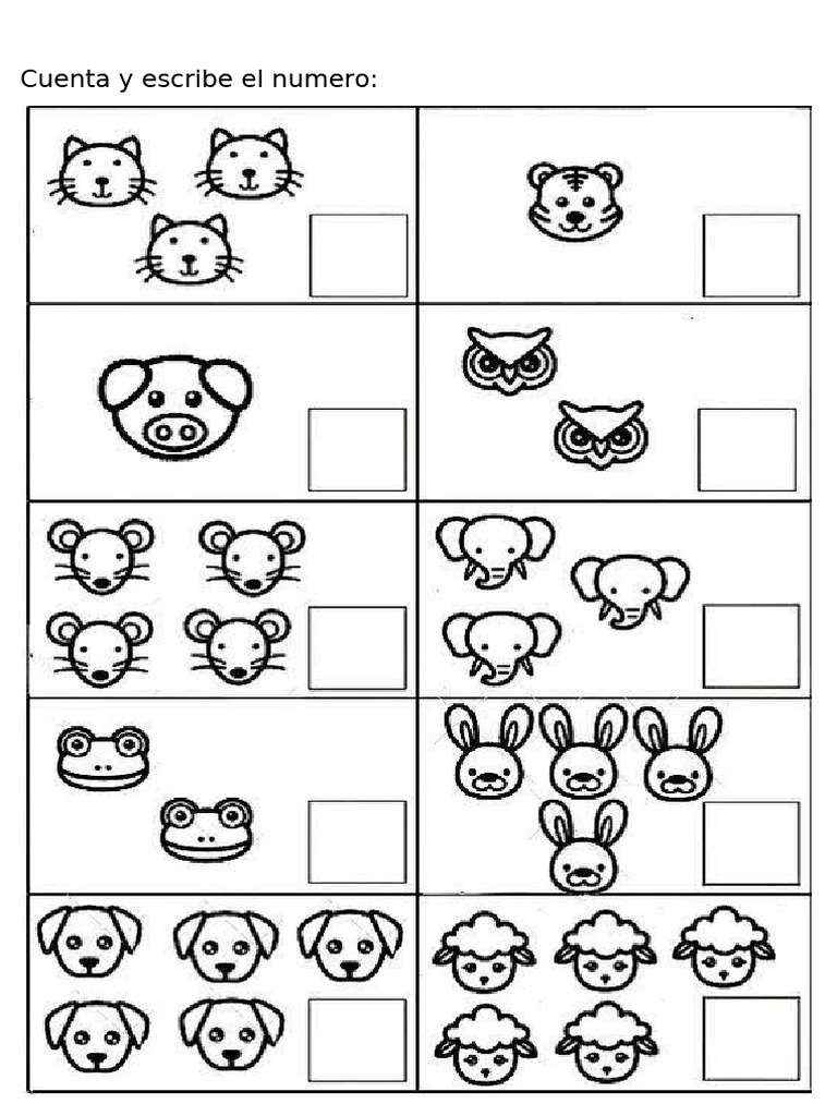 Cuenta y Escribe El Numero | PDF