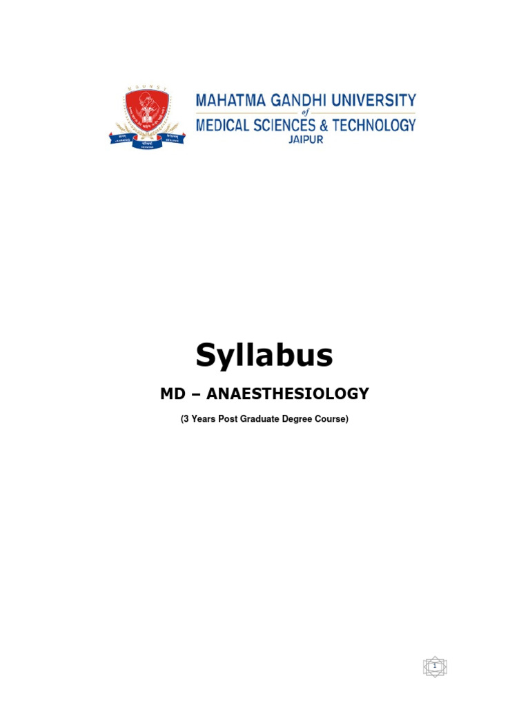 MD Anaesthesia | PDF